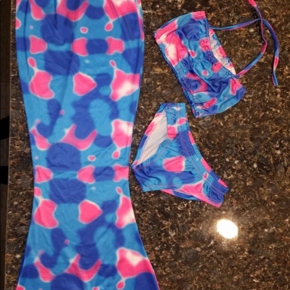 Swim | New 3 Pc Mermaid Bathing Suit Costume W Tail | Poshmark